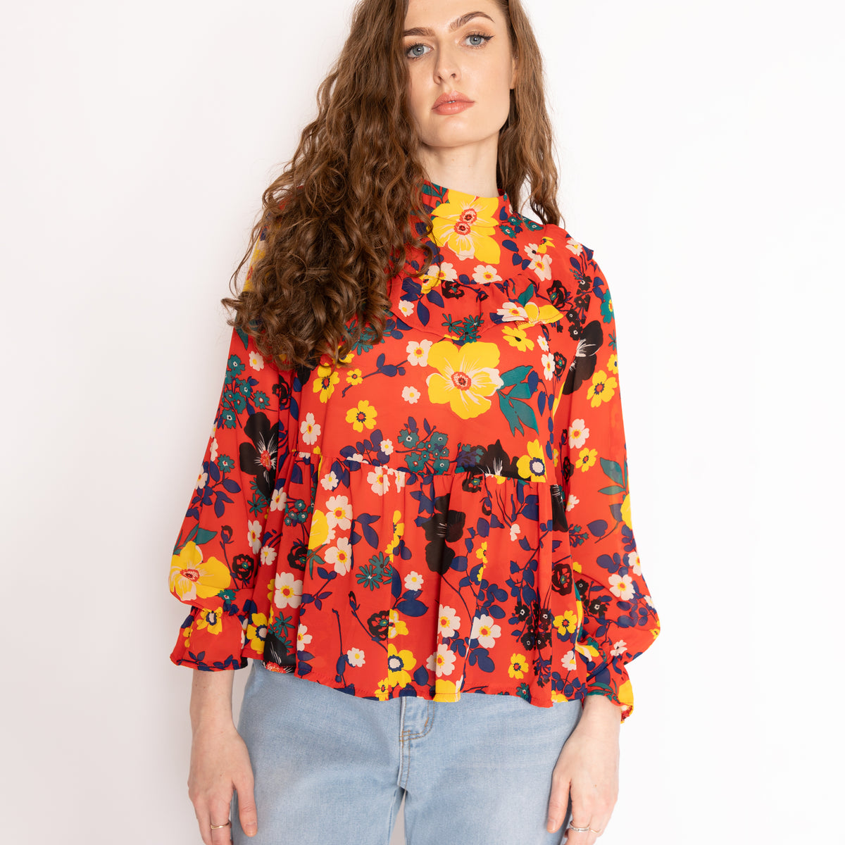 The Patsy Top in Red Floral – Twisted Wunder